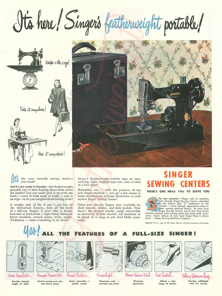Vintage Singer & Featherweight Advertising – The Singer Featherweight Shop