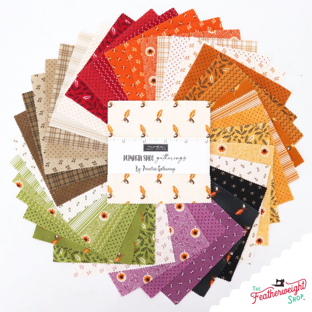 Fabric, Pumpkin Spice Gatherings - 5" CHARM PACK – The Singer ...