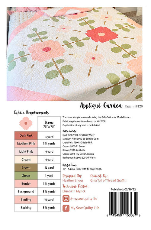 PATTERN, Applique Garden Quilt By My Sew Quilty Life – The Singer ...