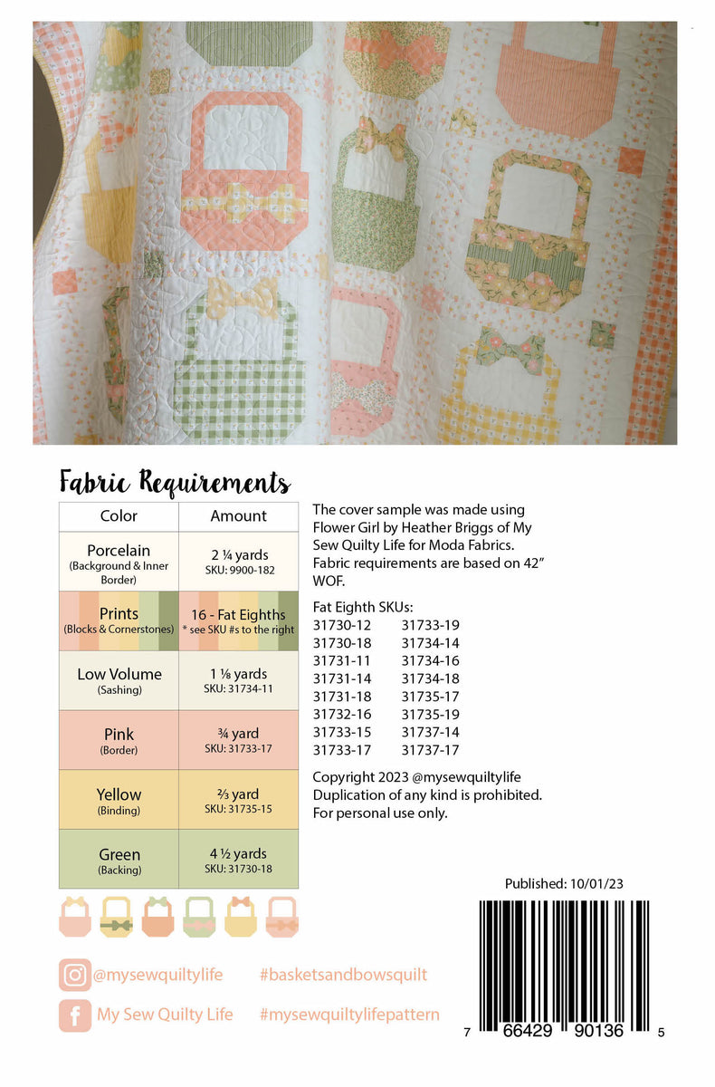 Pattern, Baskets & Bows Quilt by My Sew Quilty Life (digital download ...