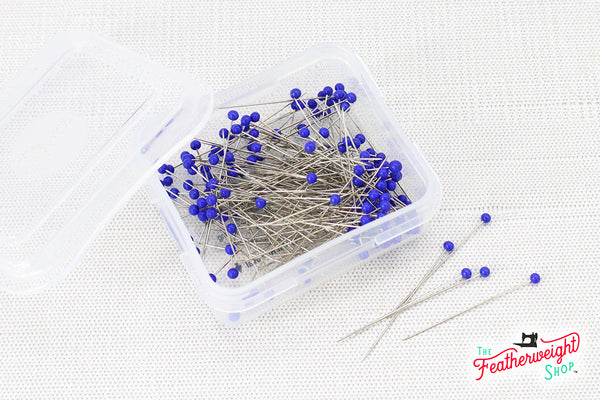 Glass Head Pins, Blue Super Fine – The Singer Featherweight Shop