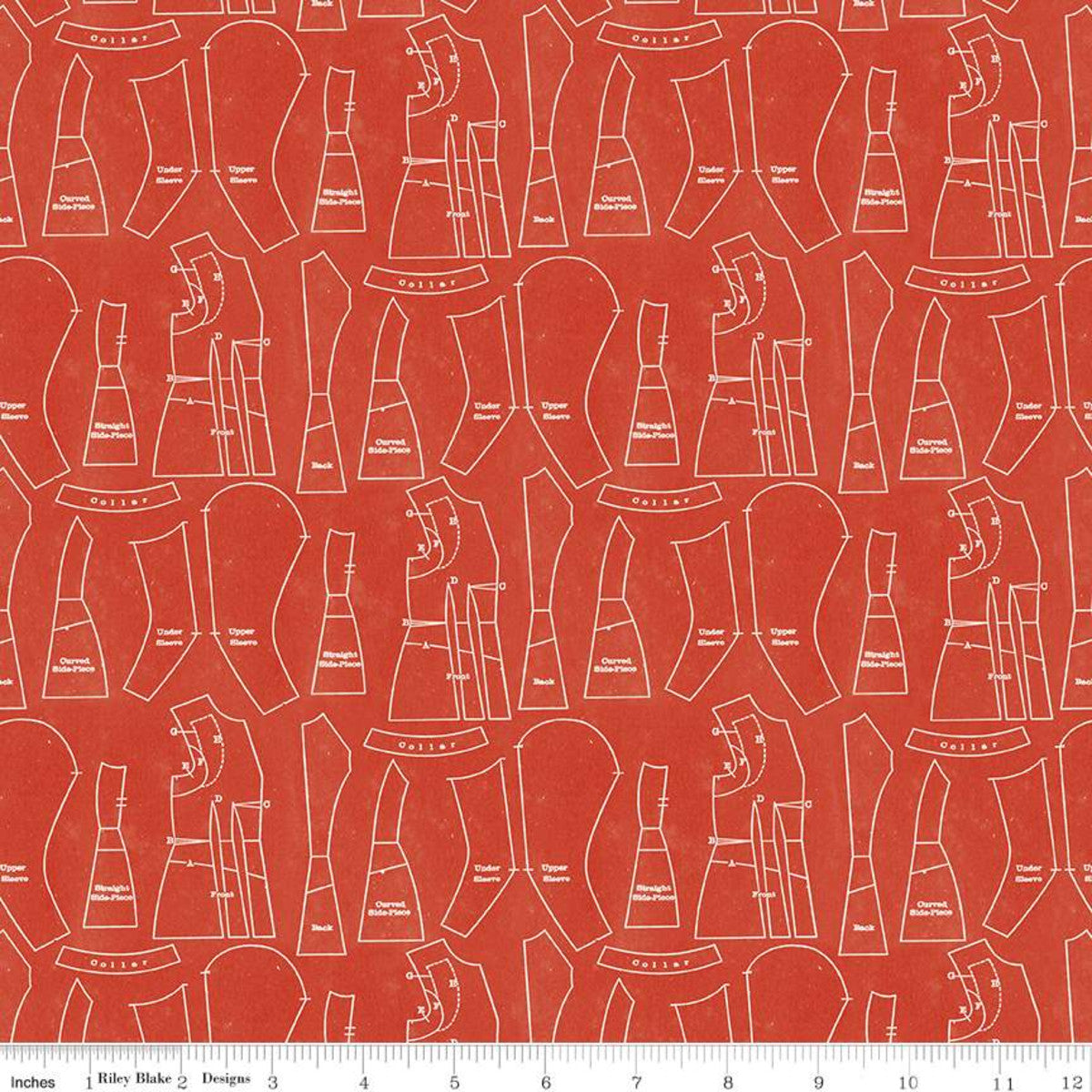 Fabric, Red Hot Sewing Patterns by J. Wecker Frisch - RED (by the yard ...