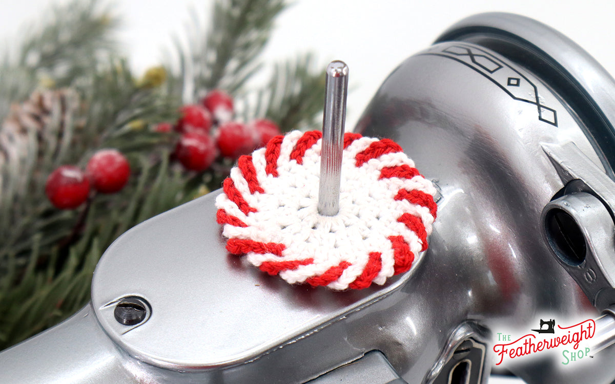 Singer Featherweight 221 222 Spool Pin Doily Candy Cane Ring – The ...
