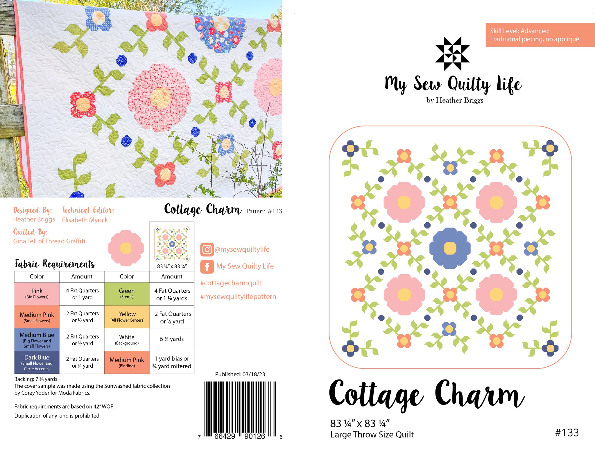 Pattern, Cottage Charm Quilt by My Sew Quilty Life (digital download ...