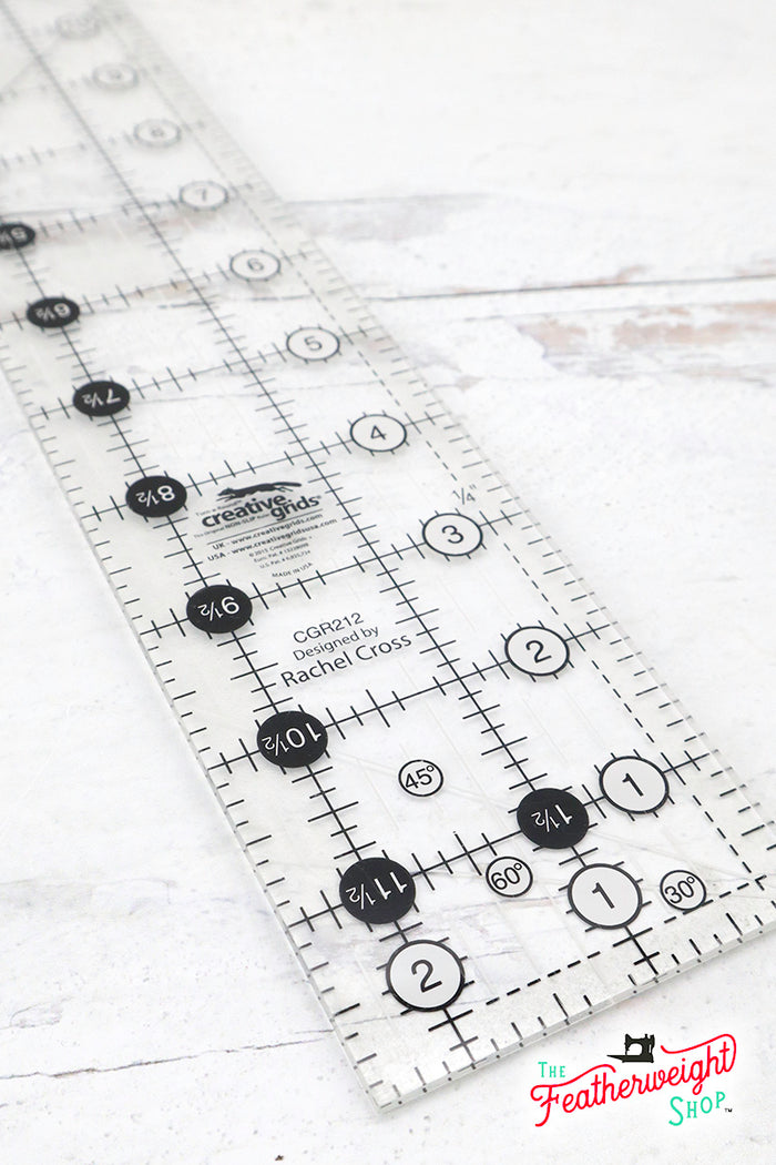 Cutting Ruler, CREATIVE GRIDS 2 1/2" x 12 1/2" (self-grips) – The ...