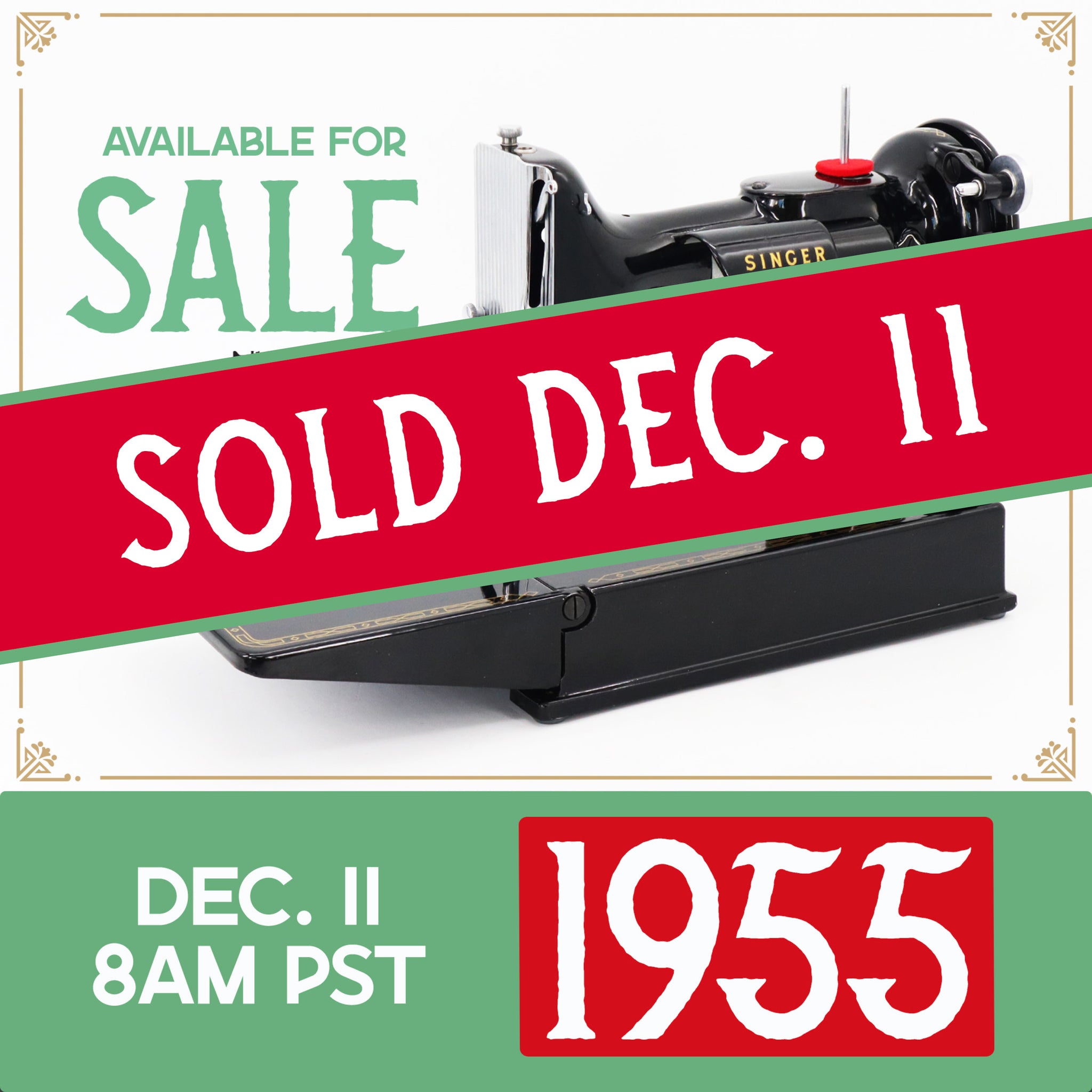 Singer Featherweight 221 Sewing Machine, AL909*** - 1955 – The Singer ...