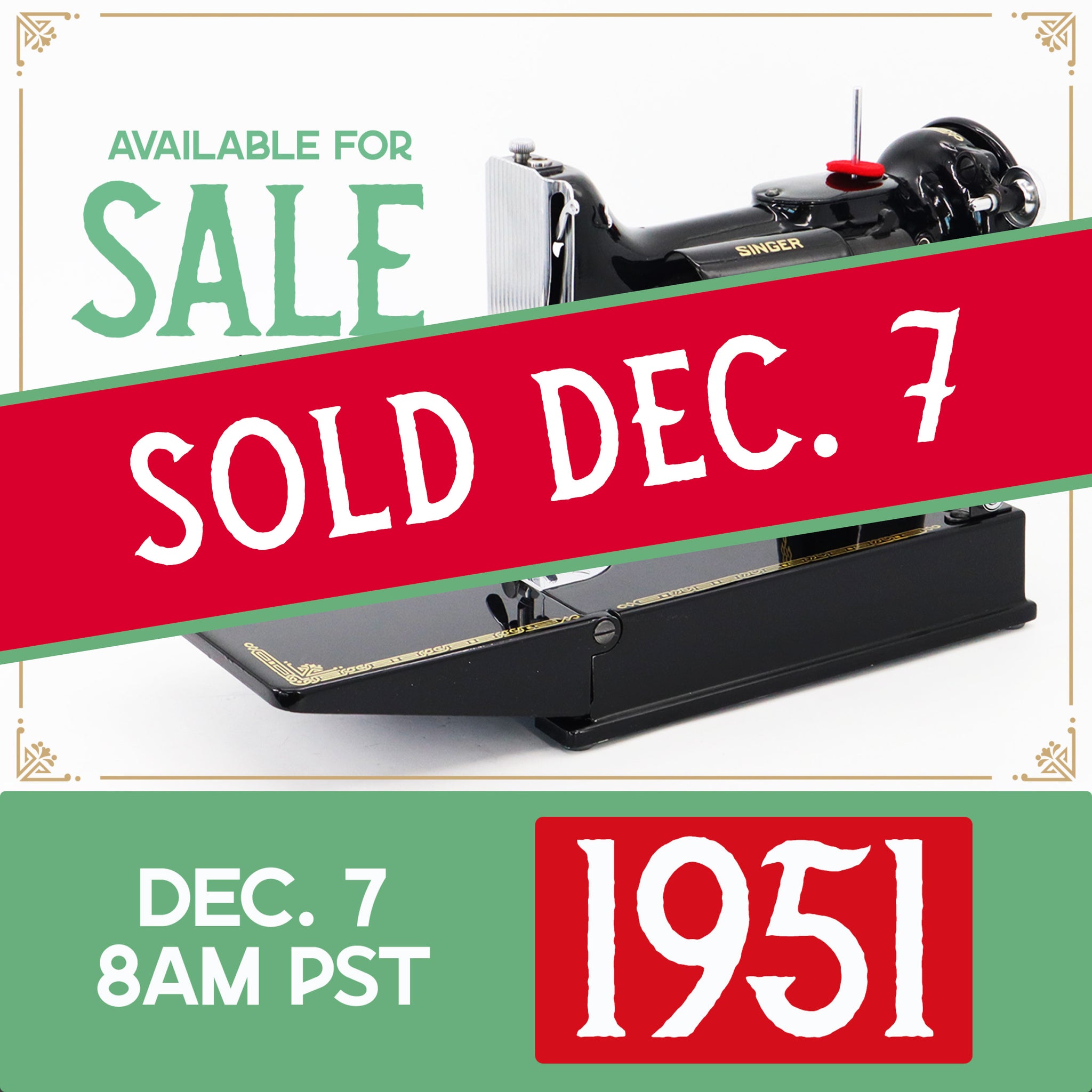 Singer Featherweight 221K Sewing Machine, 1951 - EH0055** – The Singer ...