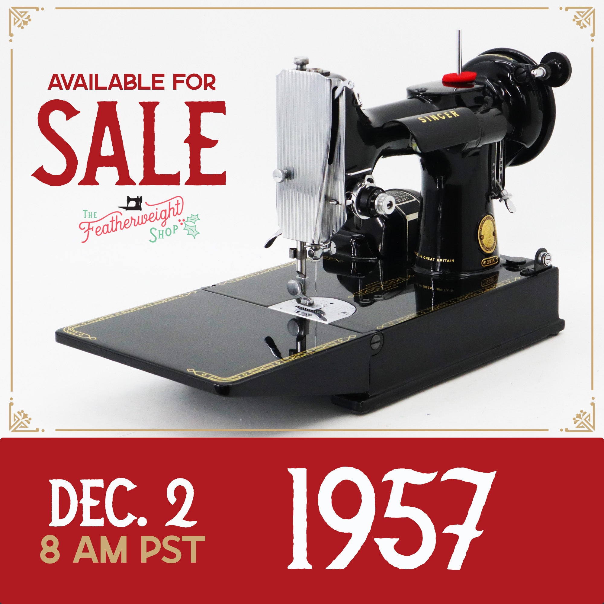 Singer Featherweight 221K Sewing Machine, 1957 - EM0176** – The Singer ...
