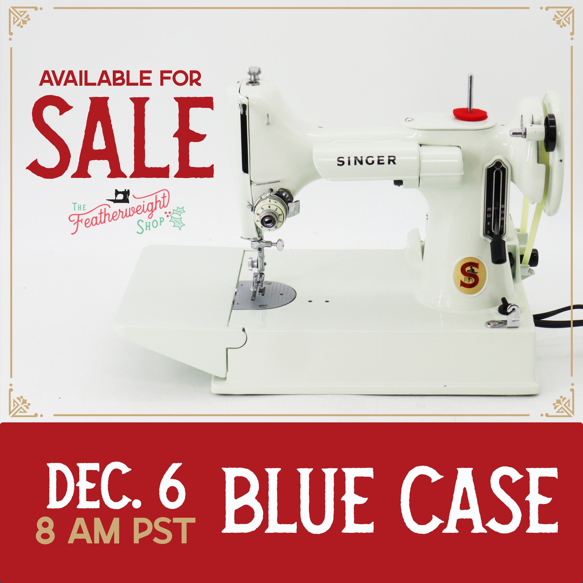 Singer Featherweight 221K Sewing Machine, British WHITE EV9858** – The ...