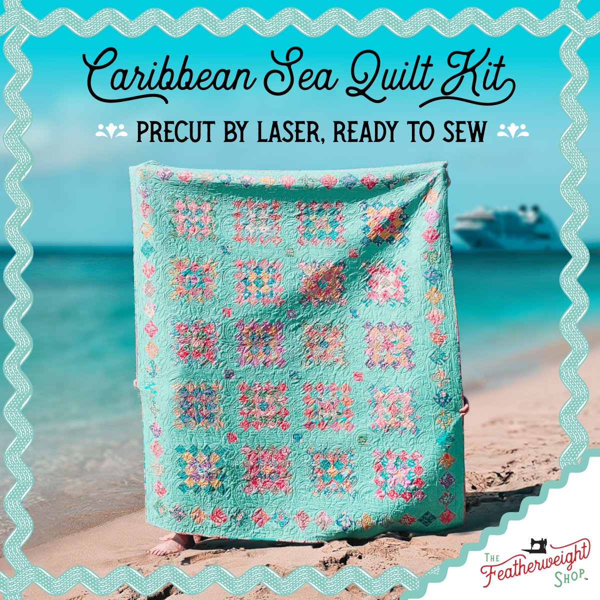 Quilt Kit, Laser Pre-cut - Caribbean Sea – The Singer Featherweight Shop