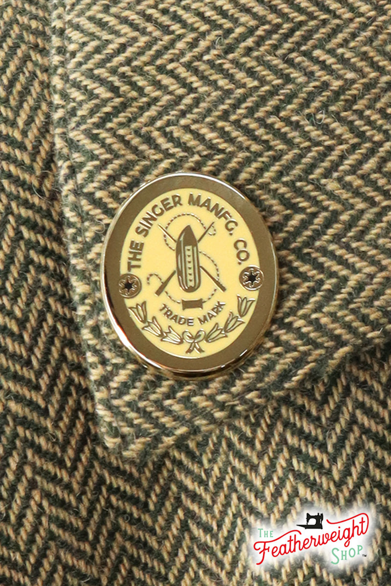 LAPEL Pin - OVAL Enamel Standard Gold Featherweight Badge – The Singer ...