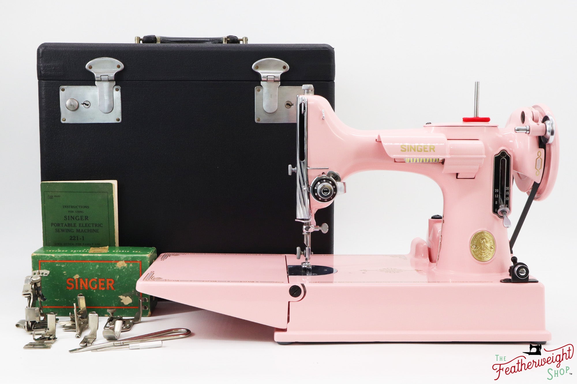 Singer Featherweight 221, AJ205*** - Fully Restored in Rosy Posy Pink ...