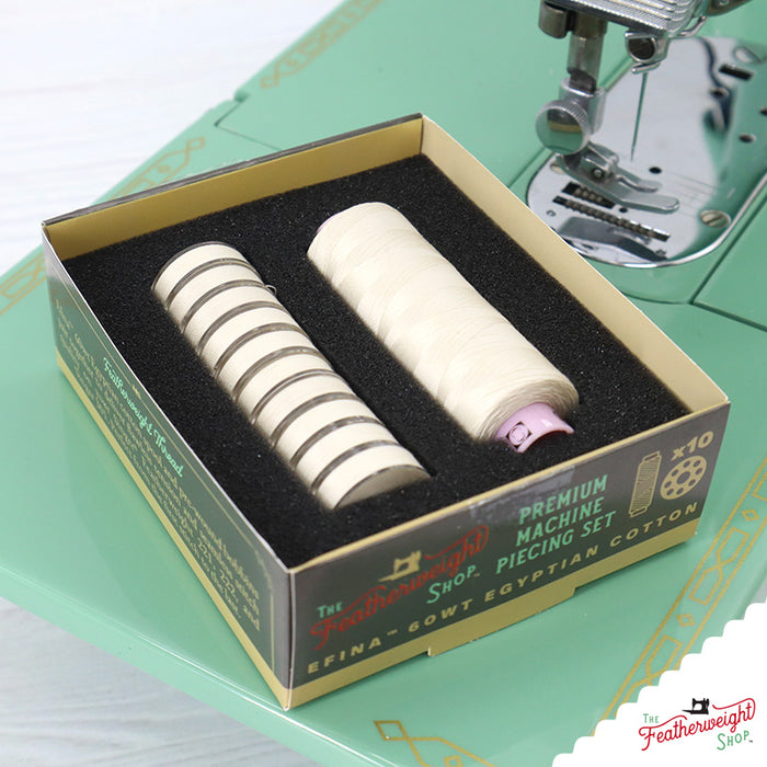 Featherweight Thread, PREMIUM MACHINE PIECING SET with Prewound Bobbin ...