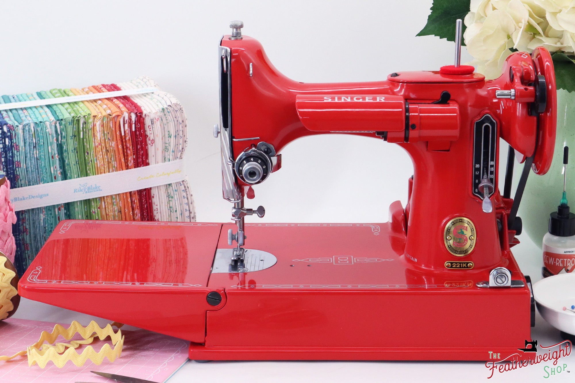 Singer Featherweight 221K, Red 'S', ES874*** - Fully Restored in Liber ...