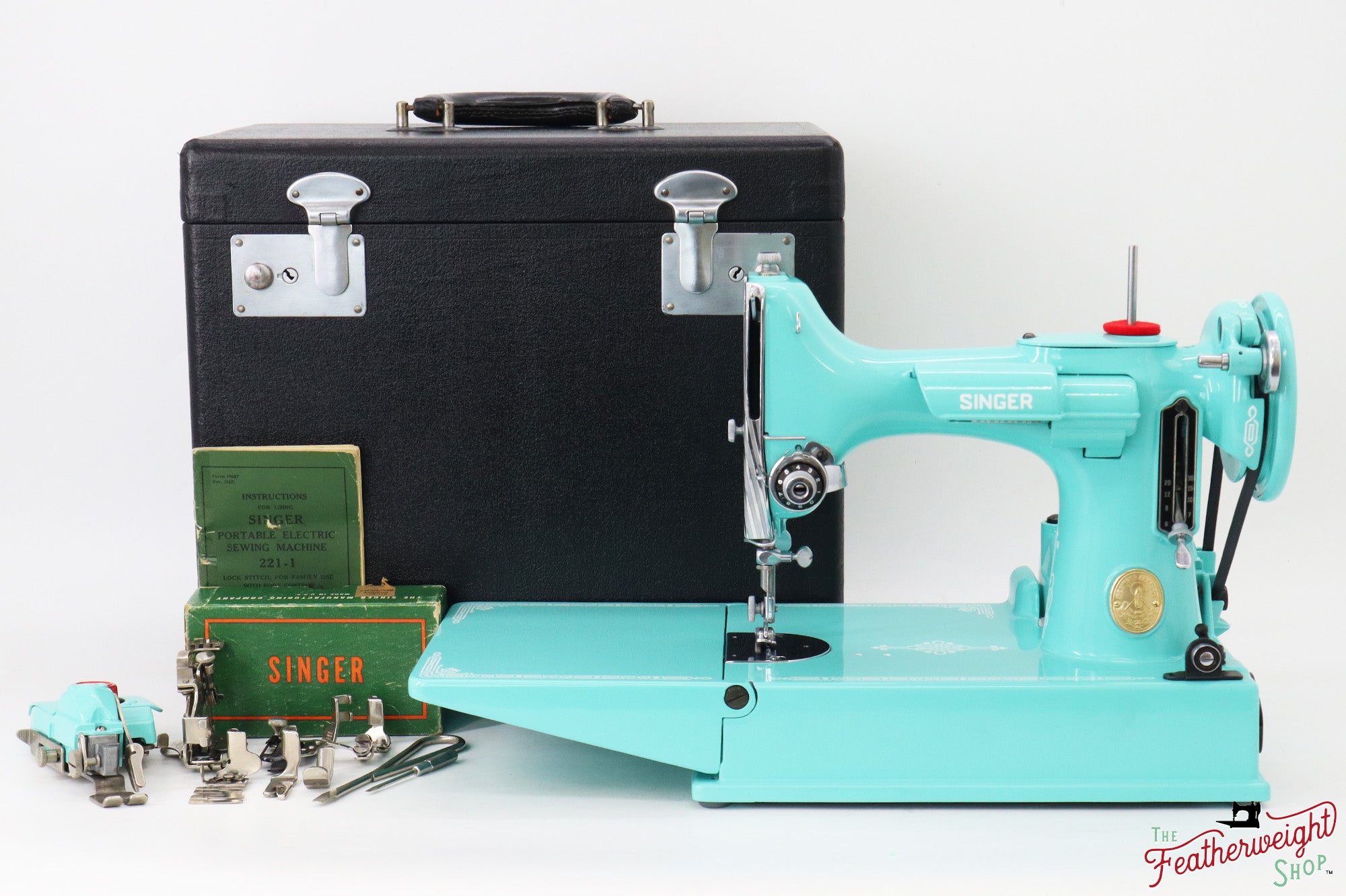 Singer Featherweight 221, AH334*** - Fully Restored in Tiffany Blue ...