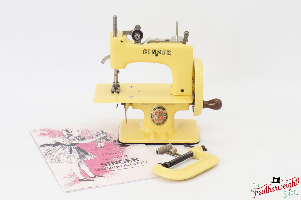 Singer Sewhandy Model 20, Red 'S' - Fully Restored in Happy Yellow, Ap ...