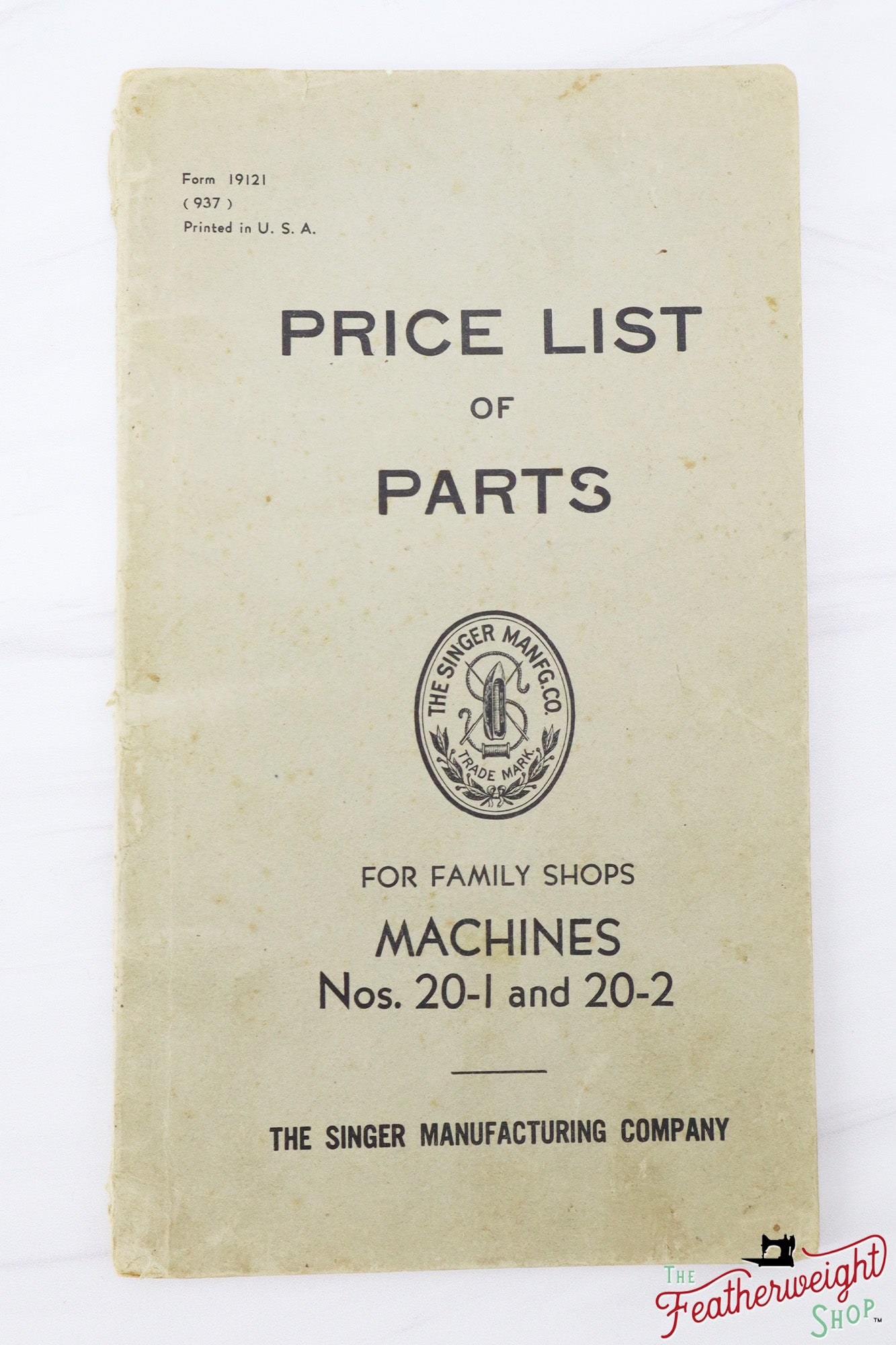 List of Parts Book, Singer 20, Sewhandy (Vintage Original) - RARE – The ...