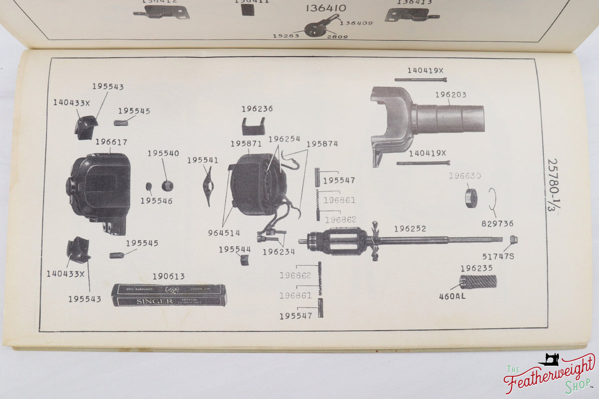 List of Parts Book, Singer 301, 1955 (Vintage Original) - RARE – The ...
