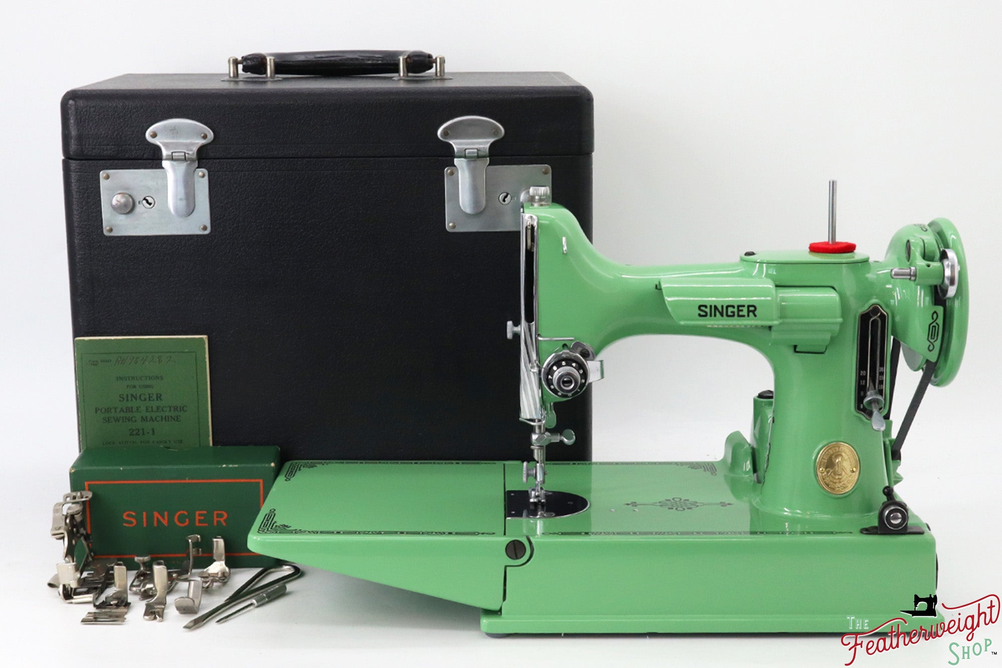 Singer Featherweight 221, AH983*** - Fully Restored in Art Deco Green ...