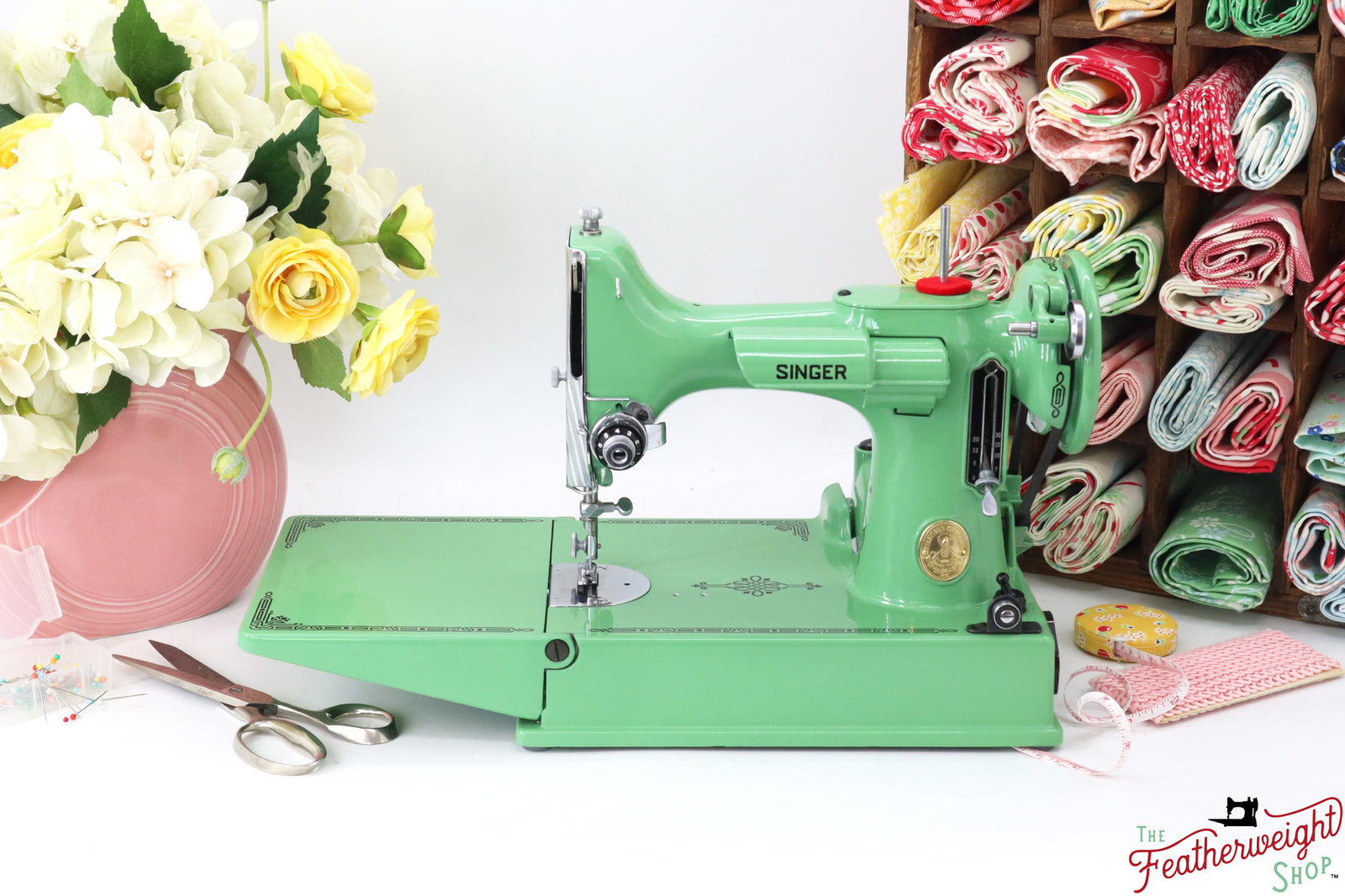 Singer Featherweight 221, AH983*** - Fully Restored in Art Deco Green ...