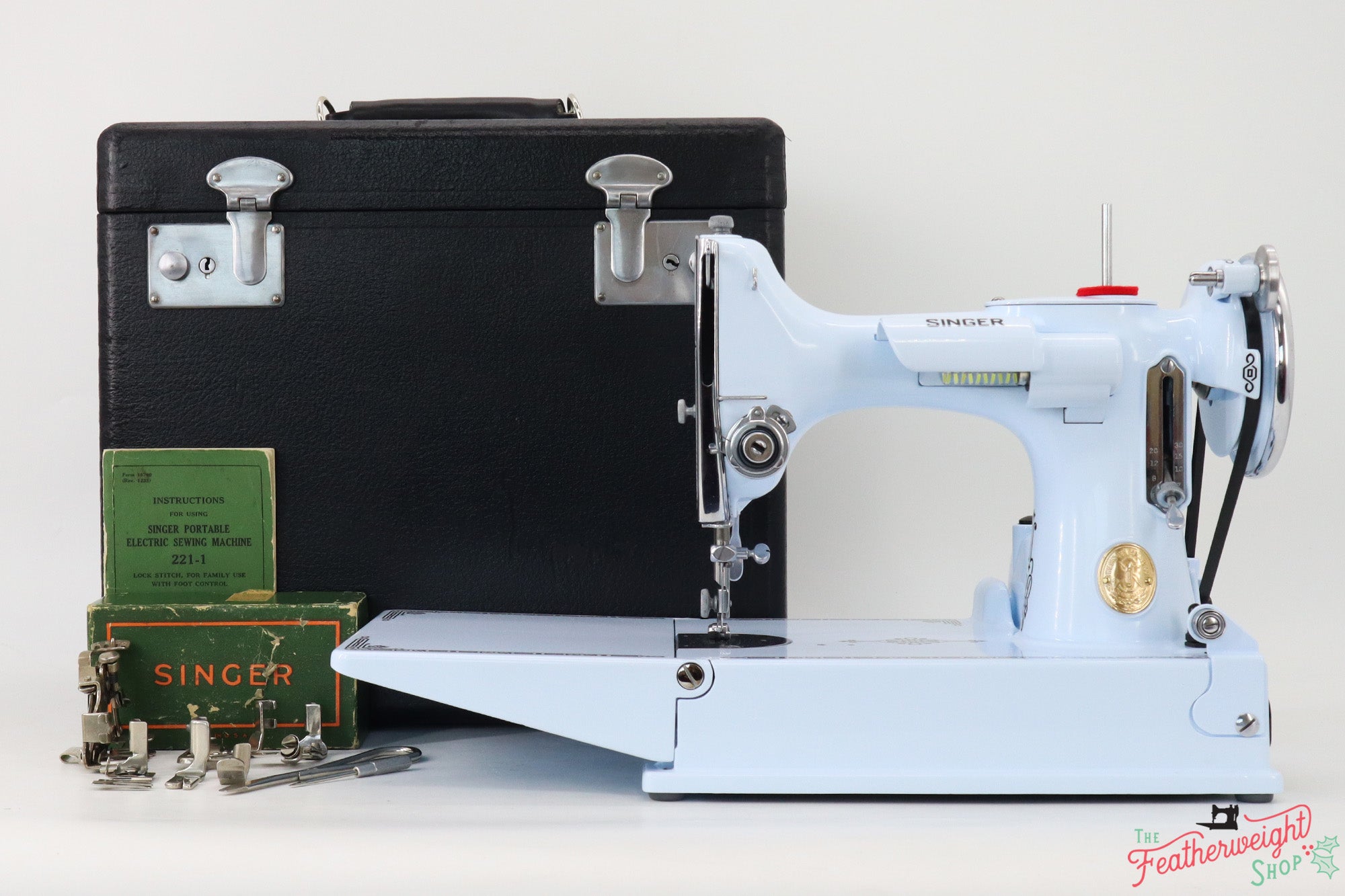 Singer Featherweight 221, AE000*** - Fully Restored in Cinderella Blue ...