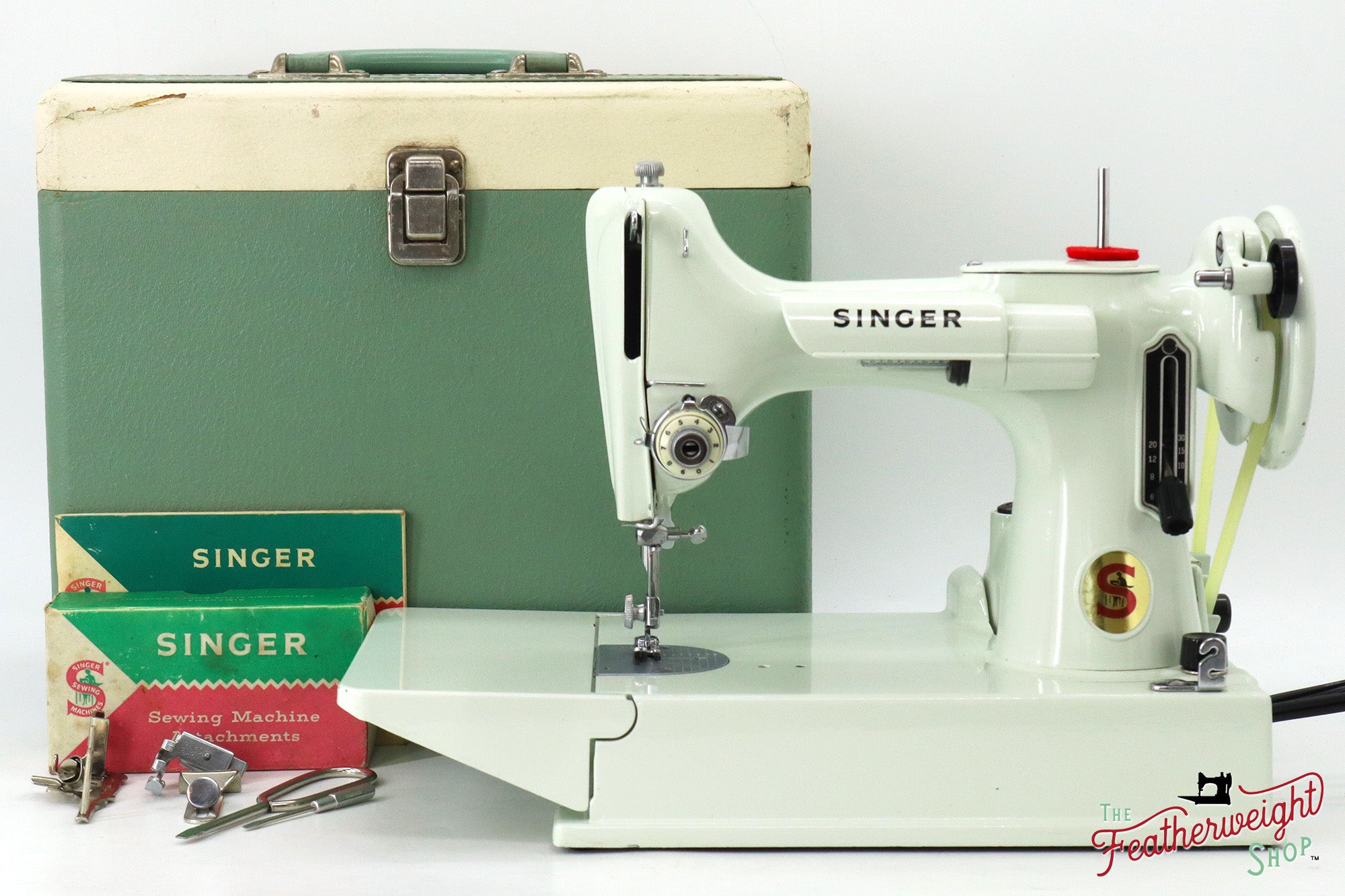 Singer Featherweight 221K Sewing Machine, WHITE - EV887*** – The Singer ...