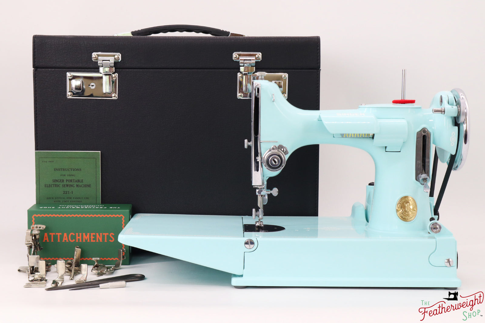 Singer Featherweight 221, AE213*** - Fully Restored in Snowflake Blue ...