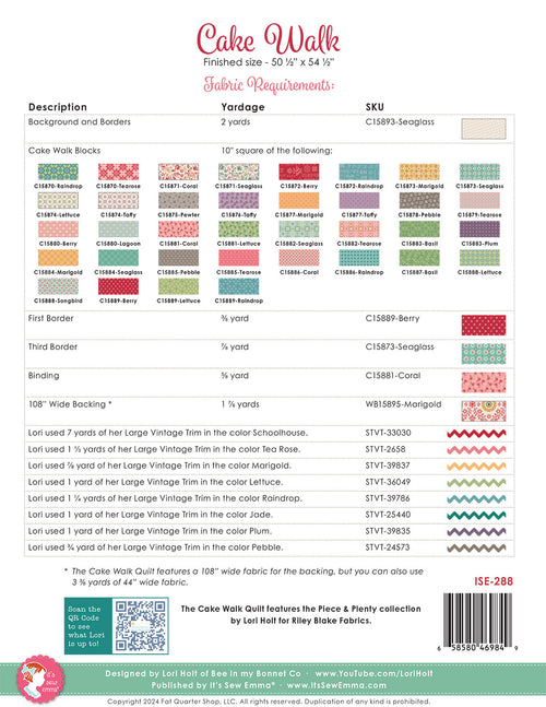 PATTERN, Cake Walk Quilt Pattern by Lori Holt – The Singer ...