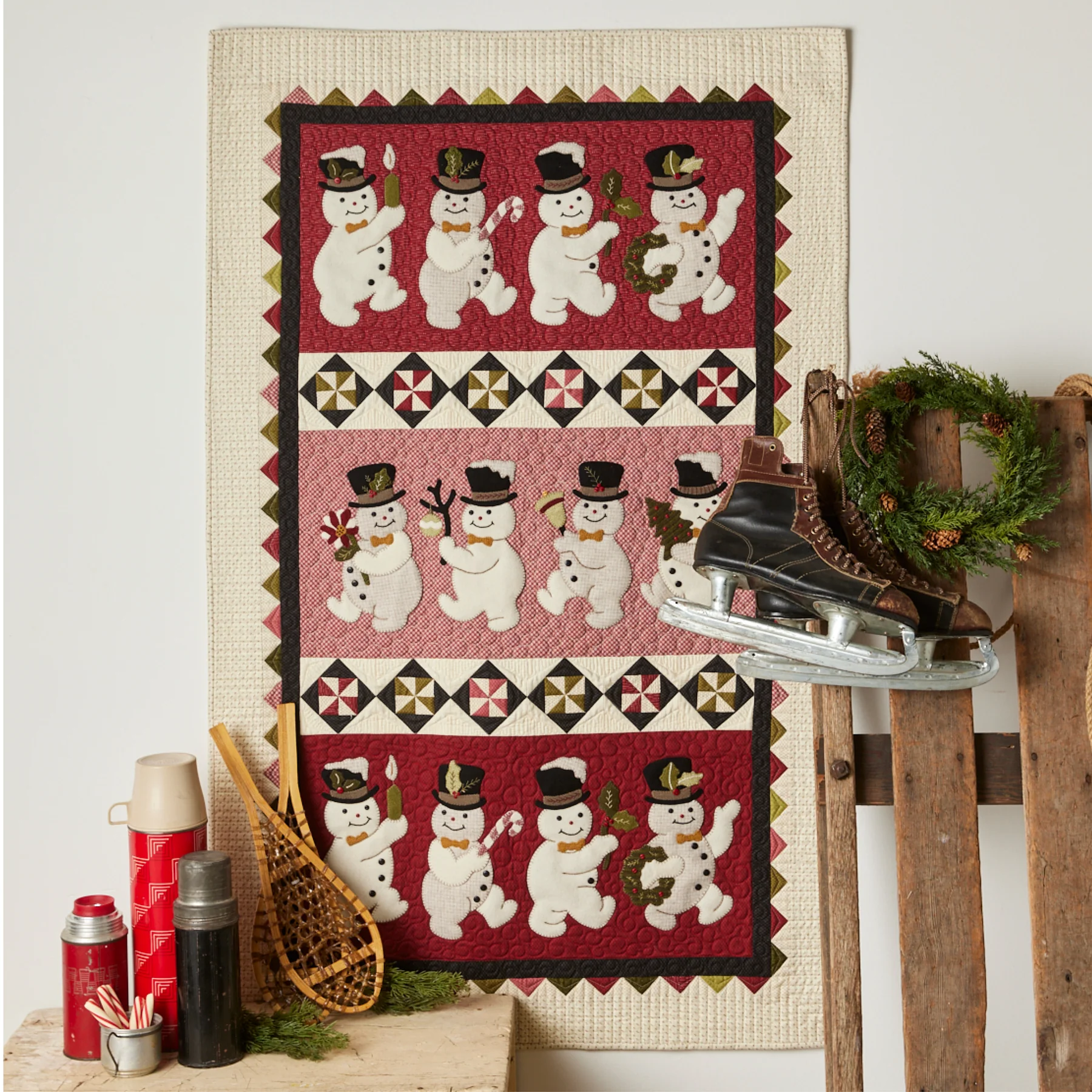 PATTERN, Holly Jolly Snowman Wallhanging Quilt by Buttermilk Basin ...