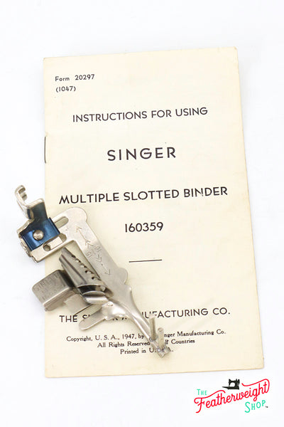 Singer Featherweight 221 Multi-Slotted Binder Attachment – The Singer ...