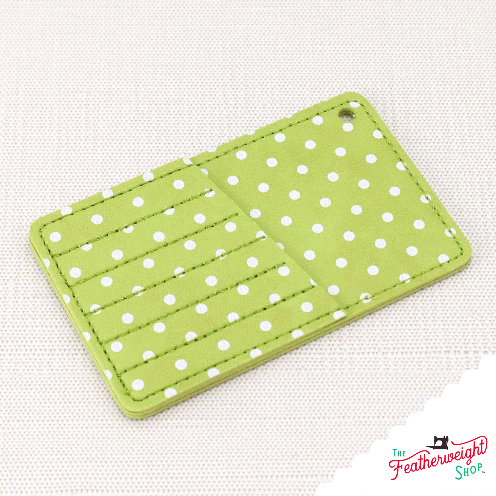 Needle CarryCard - GREEN Polka Dot – The Singer Featherweight Shop