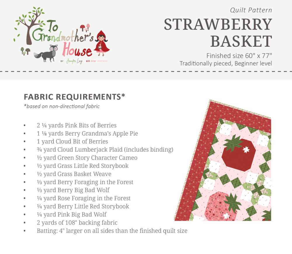 PATTERN, Strawberry Basket Quilt by Jennifer Long (#274) – The Singer ...