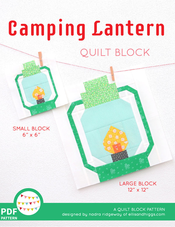Pattern, Camping Lantern Quilt Block by Ellis & Higgs (digital downloa ...