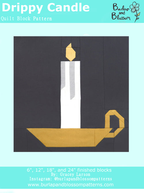 Pattern, Drippy Candle Quilt Block - Burlap Blossom download – The ...
