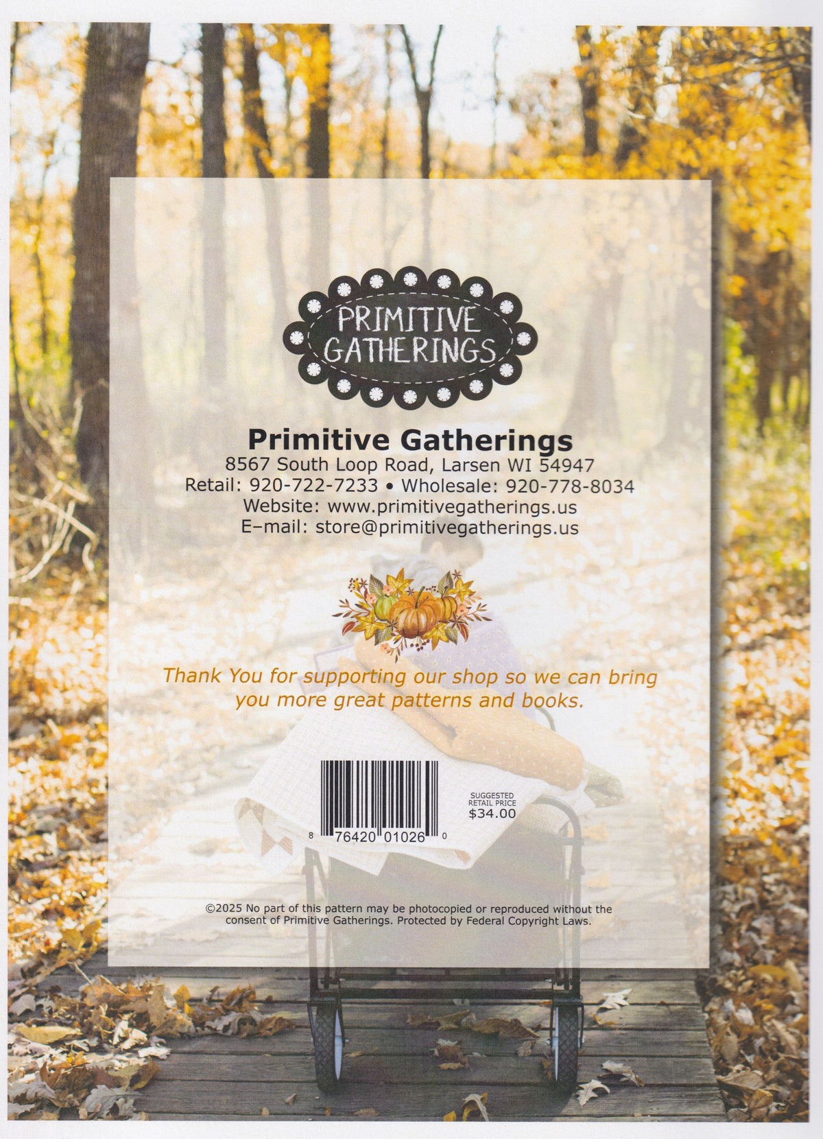 PATTERN BOOK, Pumpkin Spice Gatherings by Lisa Bongean for Primitive G ...