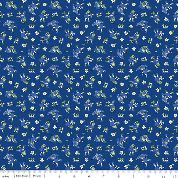 Fabric, Basin Feedsacks GIRLS NAVY by Stacy West (by the yard) – The ...