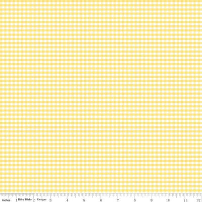 Fabric, 1/8" Small Gingham by Riley Blake Designs - YELLOW (by the yar ...