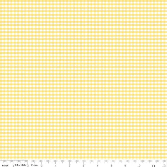 Fabric, 1/8" Small Gingham by Riley Blake Designs - YELLOW (by the yar ...