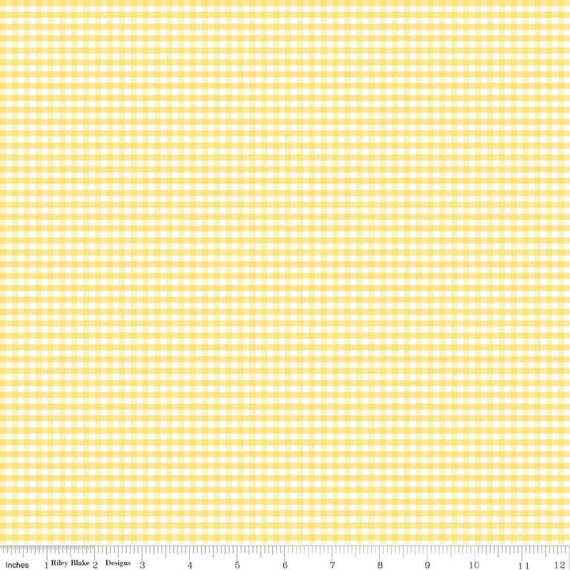 Fabric, 1/8" Small Gingham by Riley Blake Designs - YELLOW (by the yar ...