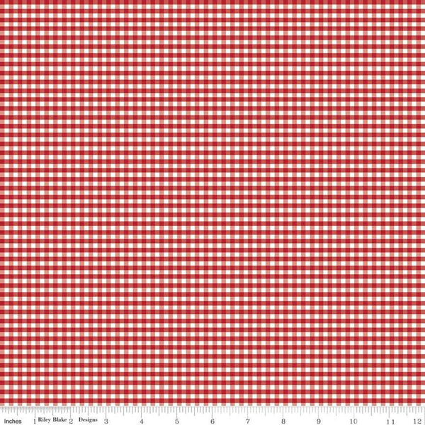 Fabric, 1/8" Small Gingham by Riley Blake Designs - RED (by the yard ...