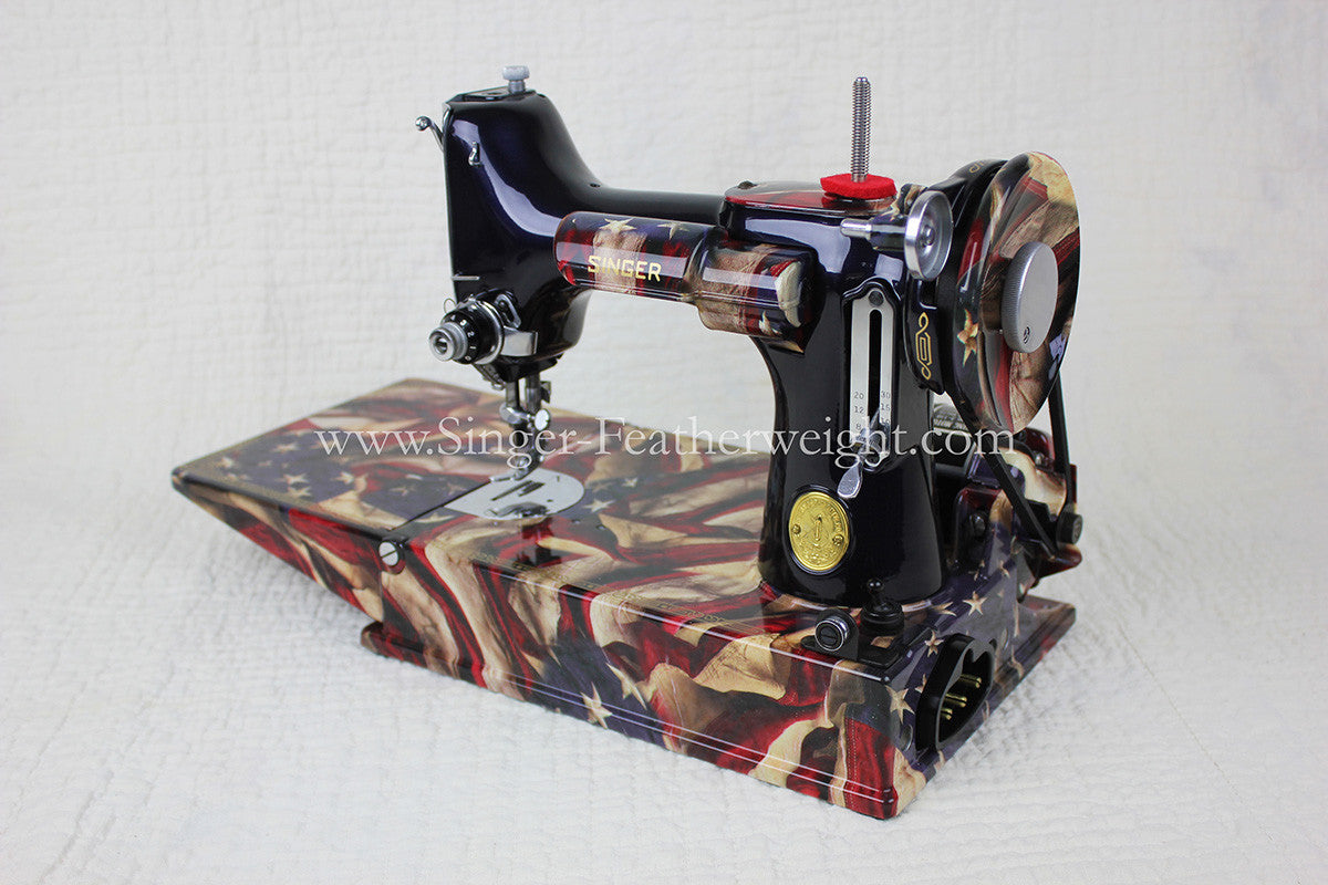 Singer Featherweight 221 Sewing Machine, PATRIOTIC One-Of-A-Kind – The ...