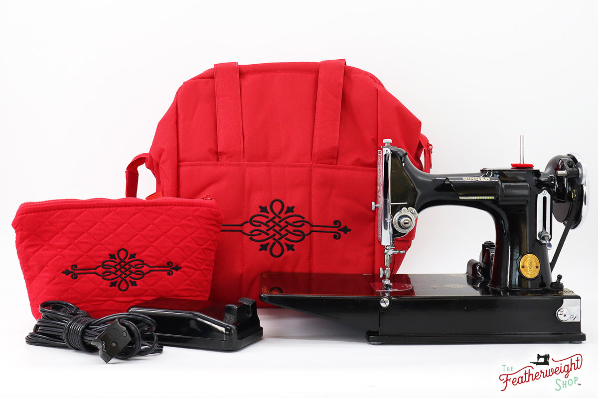 BAG, Padded TRAVEL fits Singer Featherweight 221 & 222 - RED – The ...