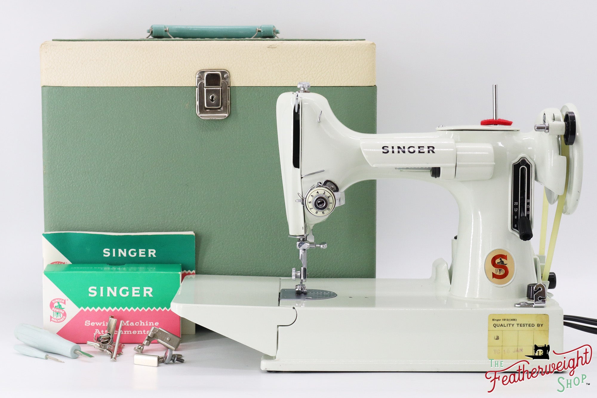 Singer Featherweight 221 Sewing Machine, WHITE - EY995*** – The Singer ...
