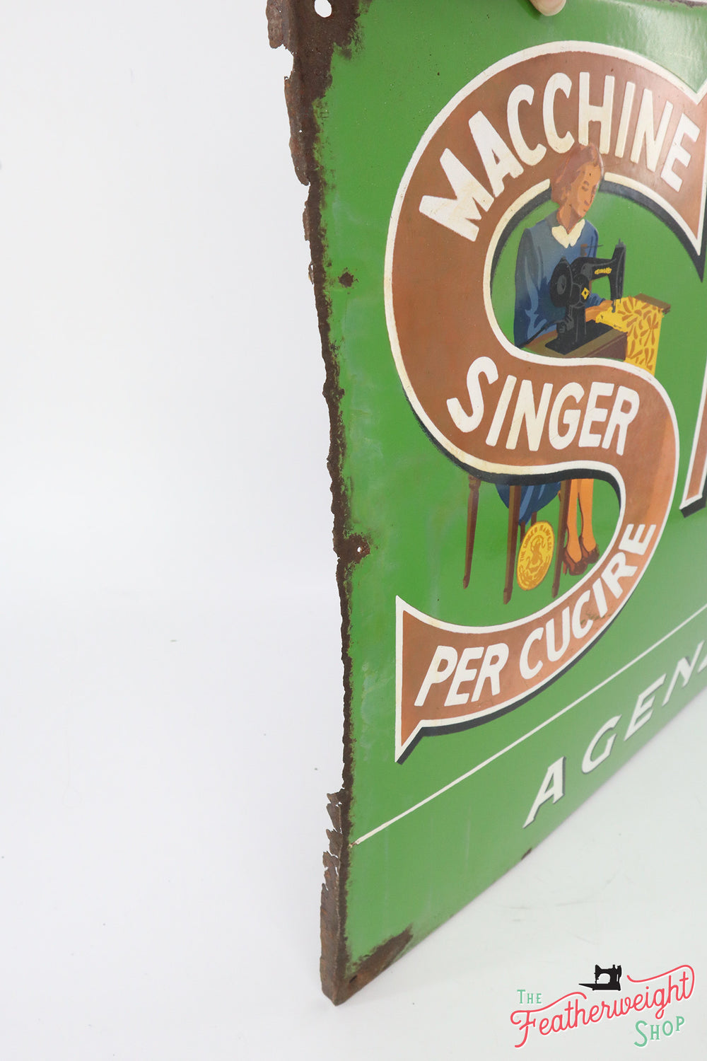 Enamel Singer Sign, Italian (Vintage Original) - RARE – The Singer ...