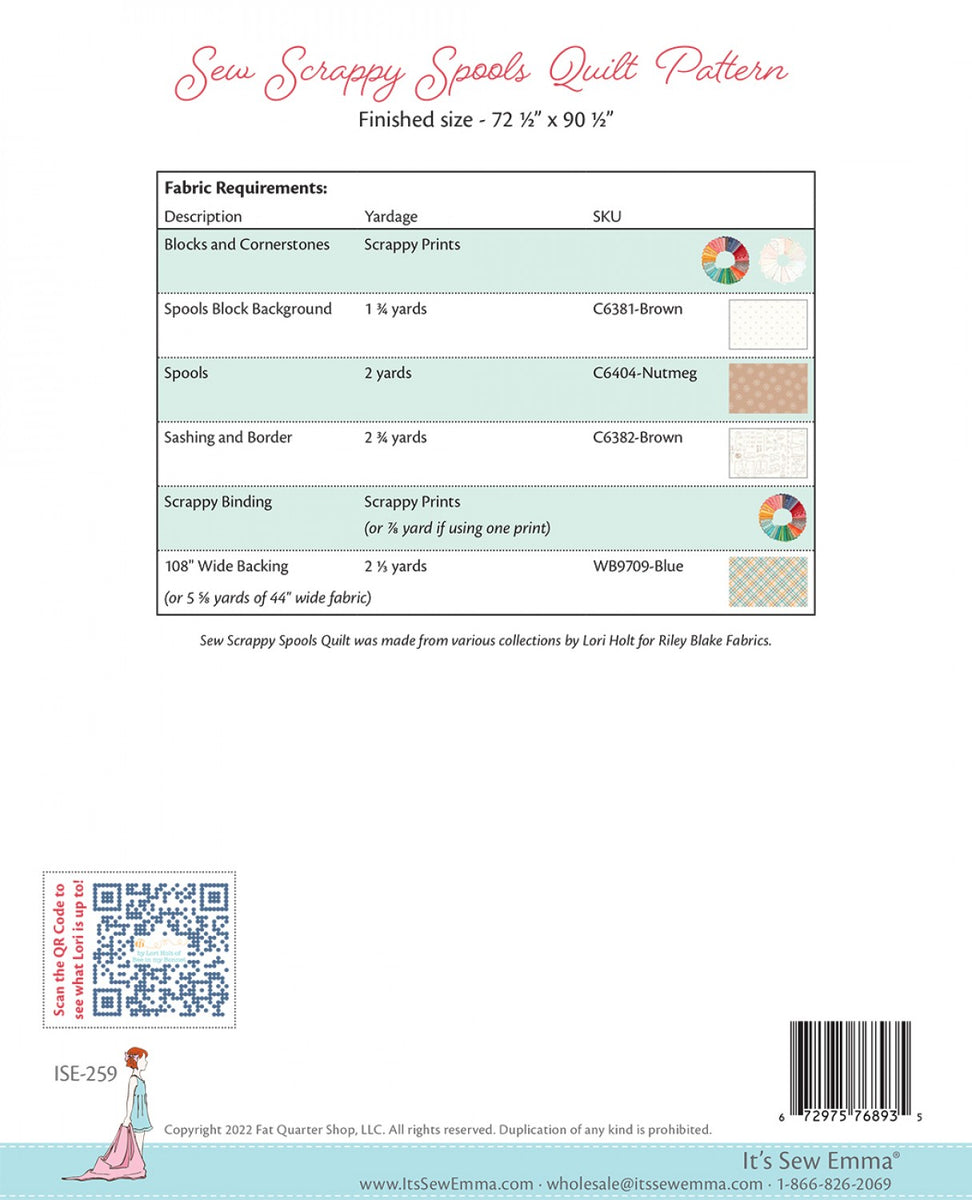 PATTERN, SEW SCRAPPY SPOOLS Quilt Pattern by Lori Holt – The Singer ...