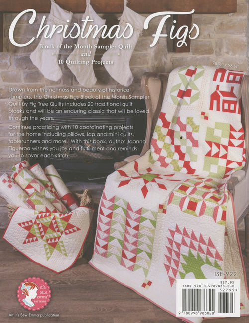 PATTERN BOOK, Christmas Figs Block of the Month Sampler Quilt by Fig T ...