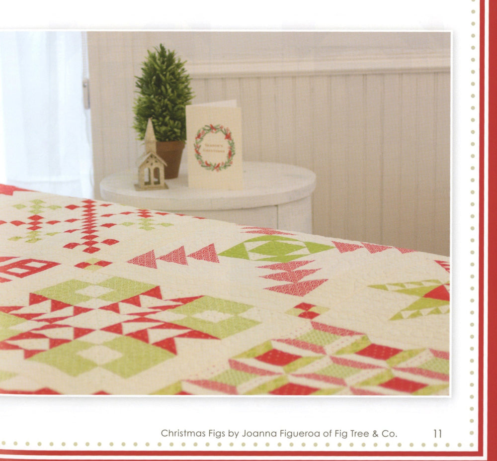 PATTERN BOOK, Christmas Figs Block of the Month Sampler Quilt by Fig T ...