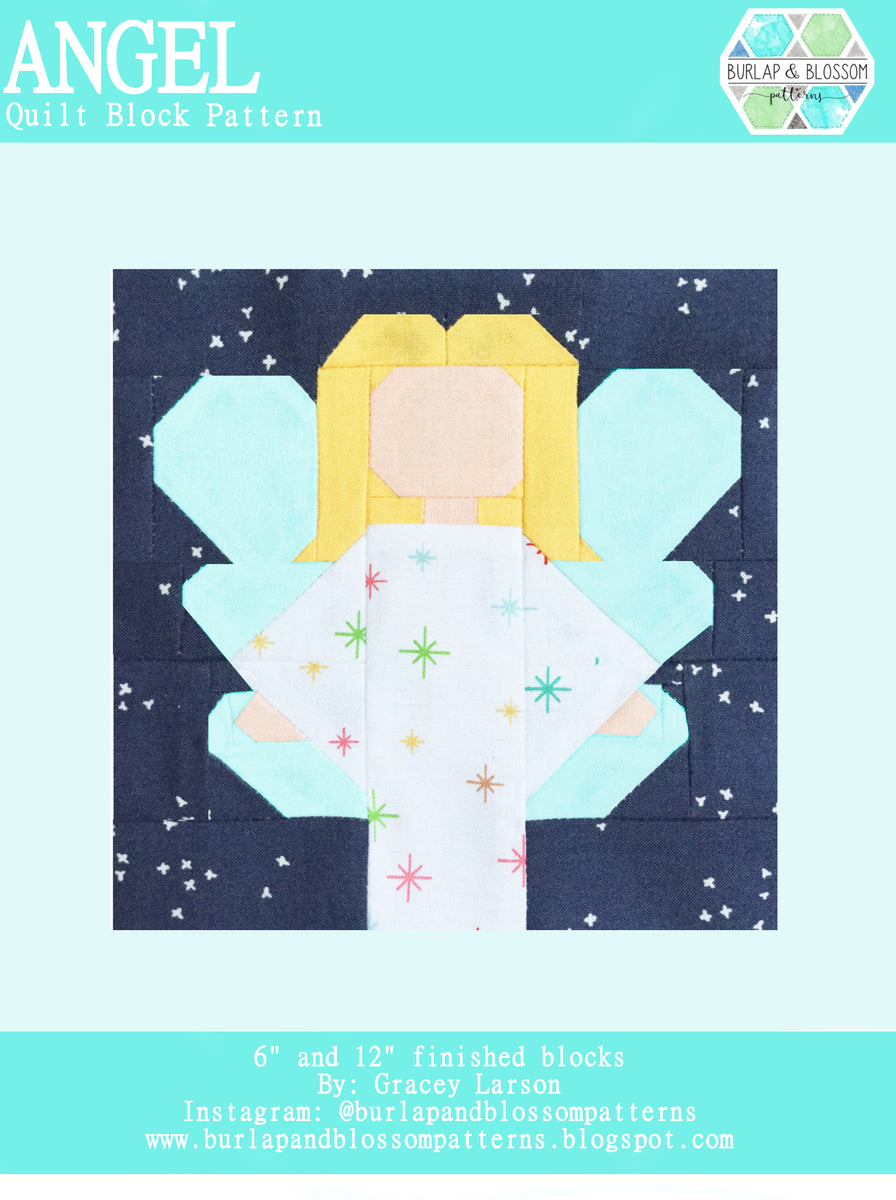 Pattern, Angel Quilt Block by Burlap and Blossom (digital download ...