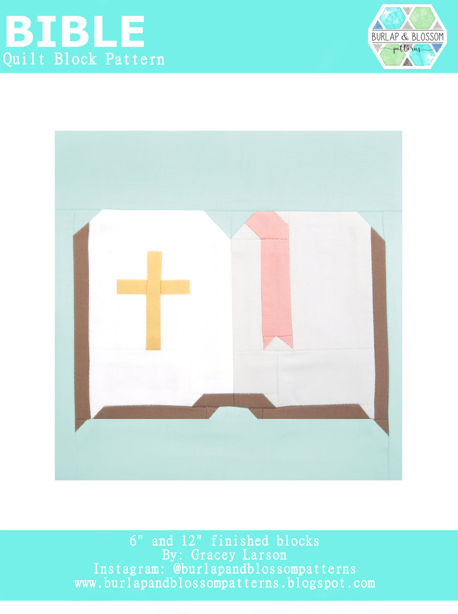 Pattern, Bible Quilt Block by Burlap and Blossom (digital download ...