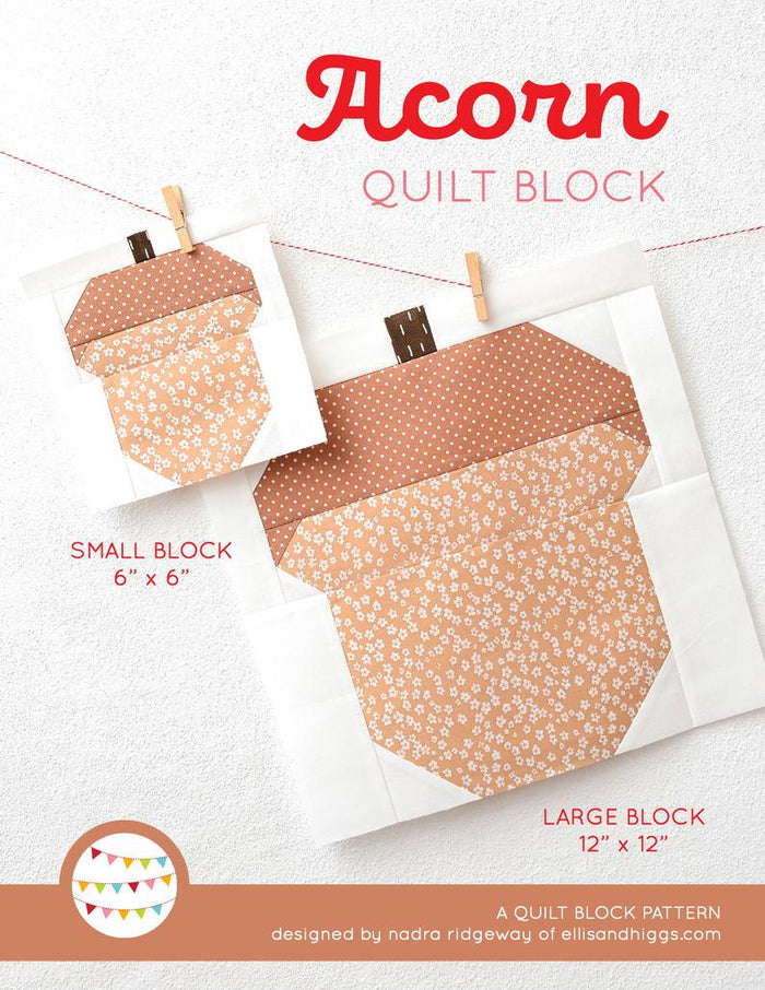 Pattern, Acorn Quilt Block by Ellis & Higgs (digital download) – The ...